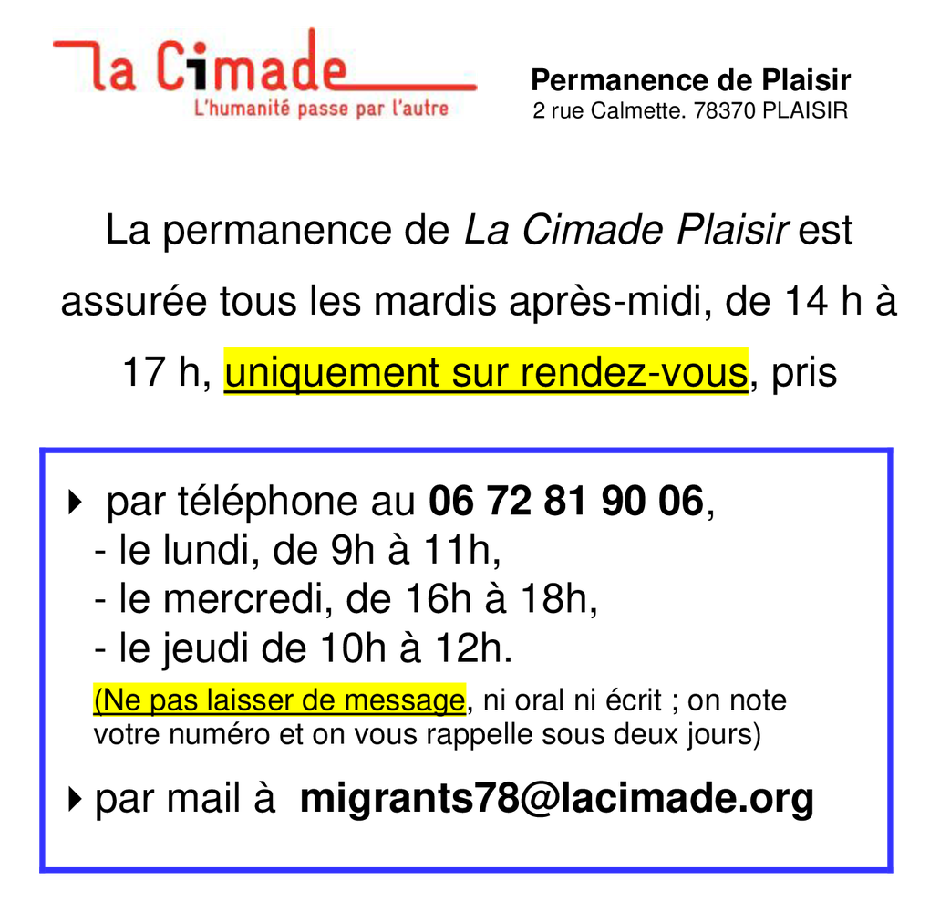 La Cimade — Paroisse de Plaisir